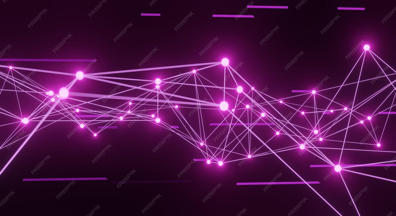Premium Photo | Abstract pink plexus background connection lines and dots for tech science ...