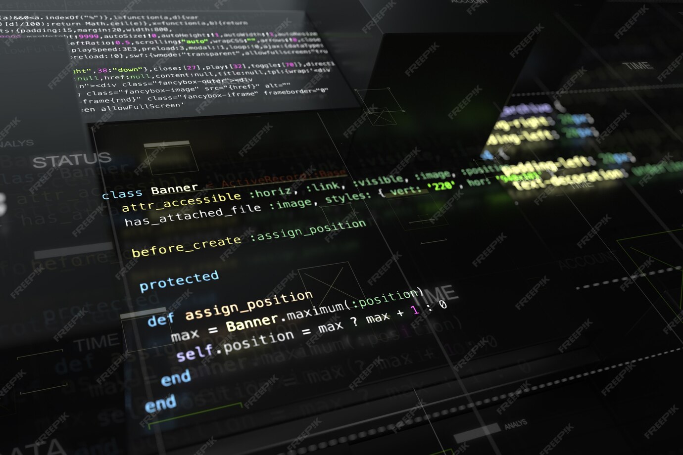 Premium Photo | Abstract programming background with code lines and 3d ...