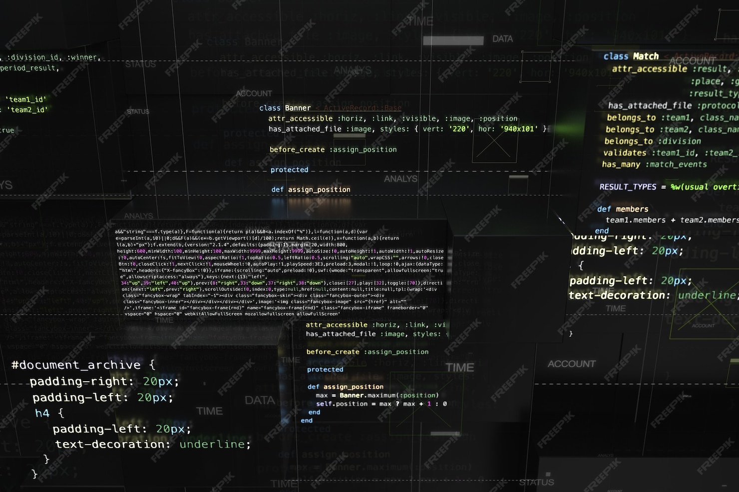 Premium Photo | Abstract programming background with code lines and 3d rendering of random ...