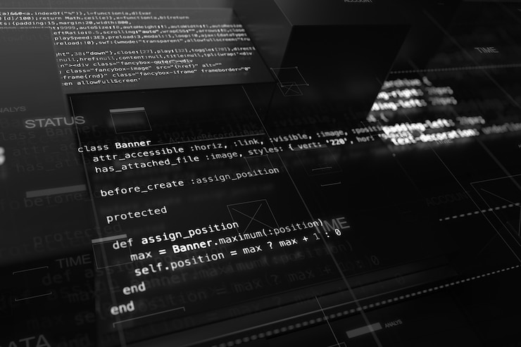 Premium Photo | Abstract programming background with code lines and 3d rendering of random ...