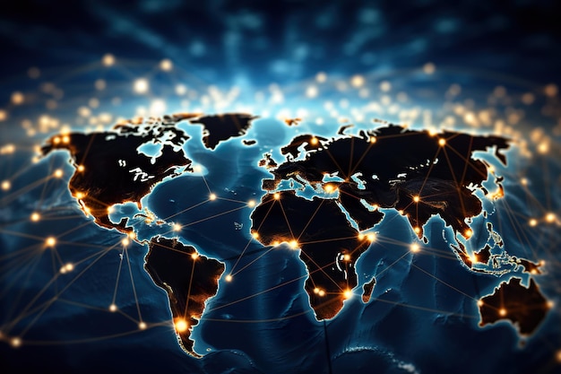 Premium AI Image | Abstract representation of interconnected global ... Premium AI Image | Abstract representation of interconnected global ...