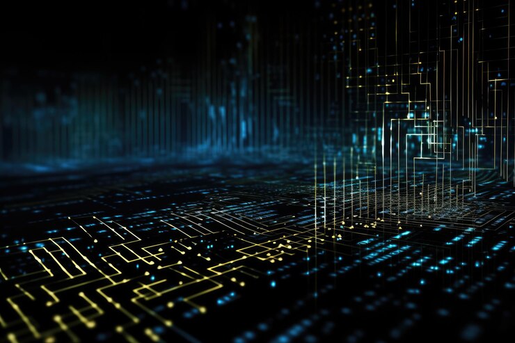 Premium Photo | Abstract technology background with binary code and lines 3D Rendering Abstract ...