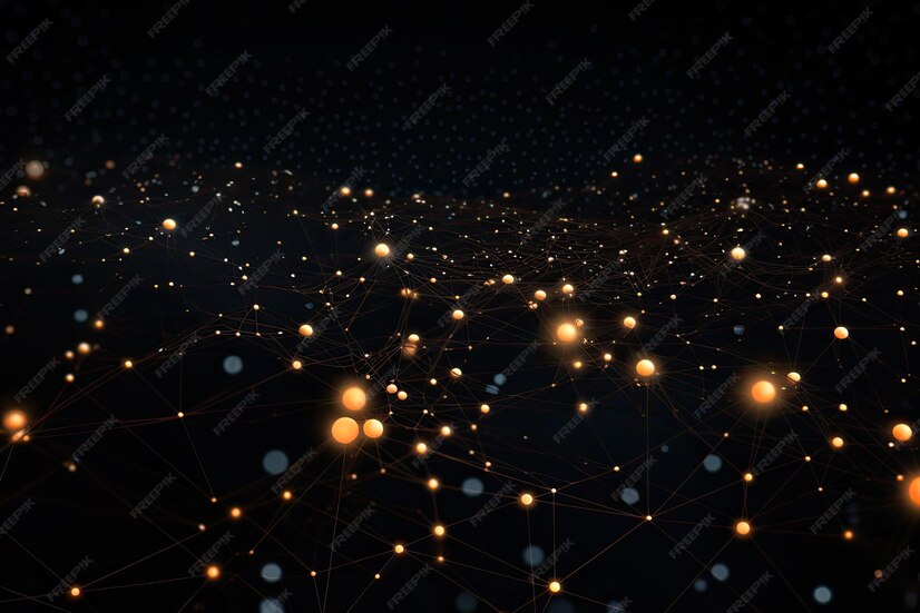 Premium AI Image | Abstract technology background with connecting dots and lines Connection ...