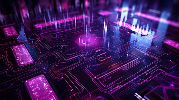 Abstract technology background with wavy color grid Analytics data algorithms Computing concept ...