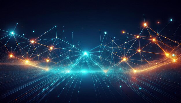Abstract technology network with glowing nodes and lines | Premium AI ... Abstract technology network with glowing nodes and lines | Premium AI ...