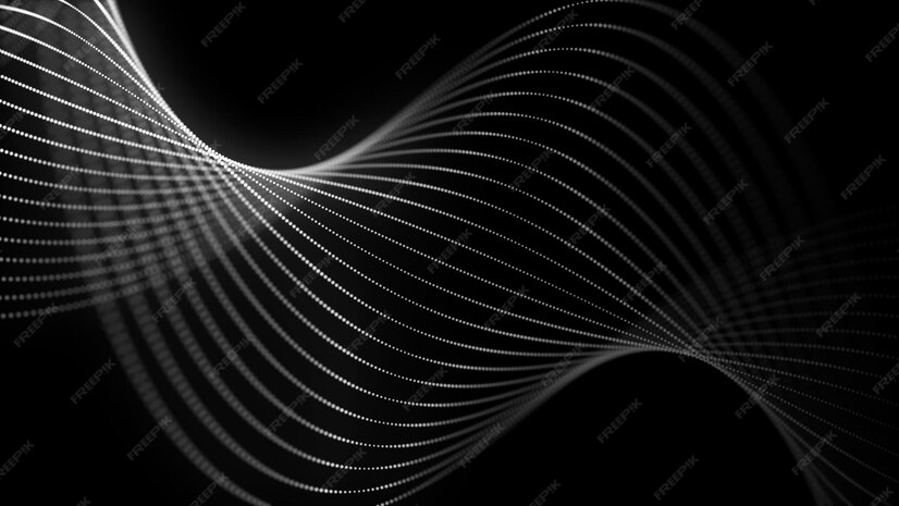 Premium Photo | Abstract wave with light on black background Science ...