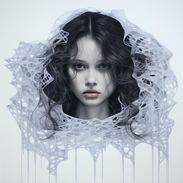 Premium Photo Acrylic Figure With White Drops A Stunning Artwork