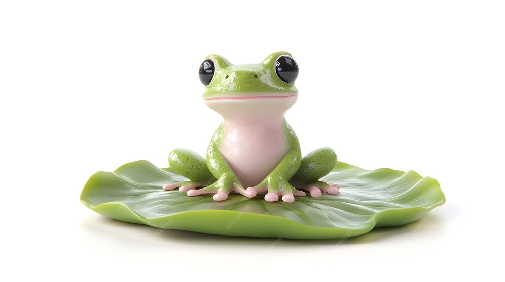 Adorable Clay Frog Sitting On Lily Pad With Soft Colors And Kawaii Style Premium Ai Generated