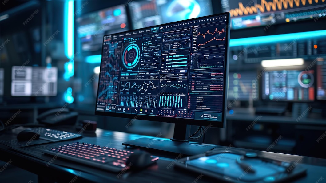An Advanced Network Monitoring Command Center With Multiple Displays