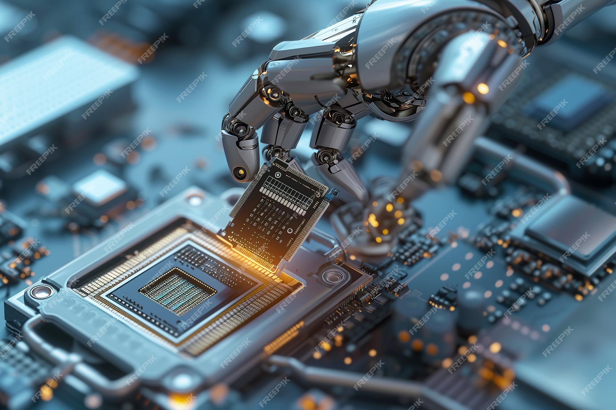 Premium Photo | Advanced robotic arm engaged in precision assembly of ... Premium Photo | Advanced robotic arm engaged in precision assembly of ...