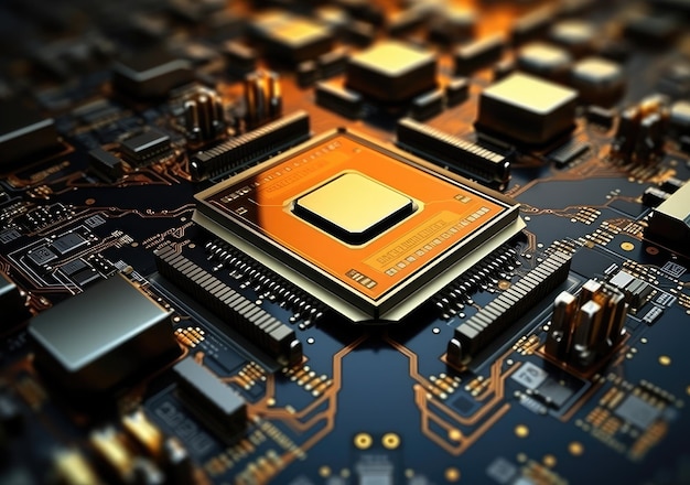 Premium Ai Image Advanced Technology Concept Visualization Circuit Board Cpu Processor