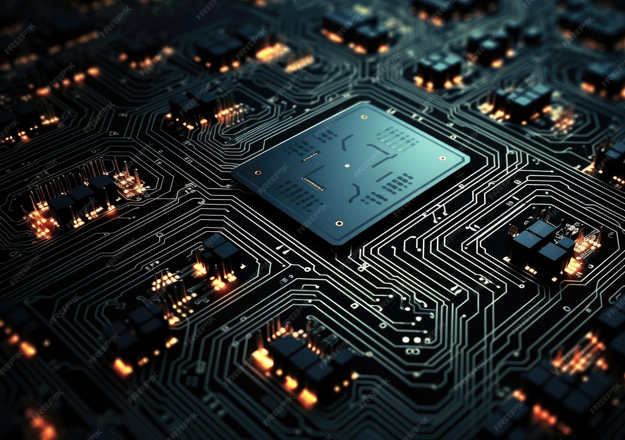 Premium AI Image | Advanced Technology Concept Visualization Circuit Board CPU Processor ...