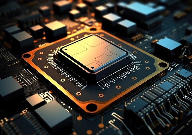 Premium AI Image | Advanced Technology Concept Visualization Circuit Board CPU Processor ...