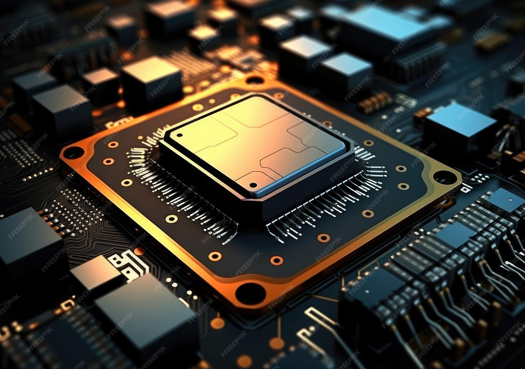 Premium AI Image | Advanced Technology Concept Visualization Circuit Board CPU Processor ...