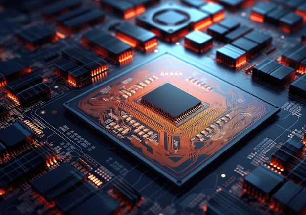 Premium AI Image | Advanced Technology Concept Visualization Circuit ...