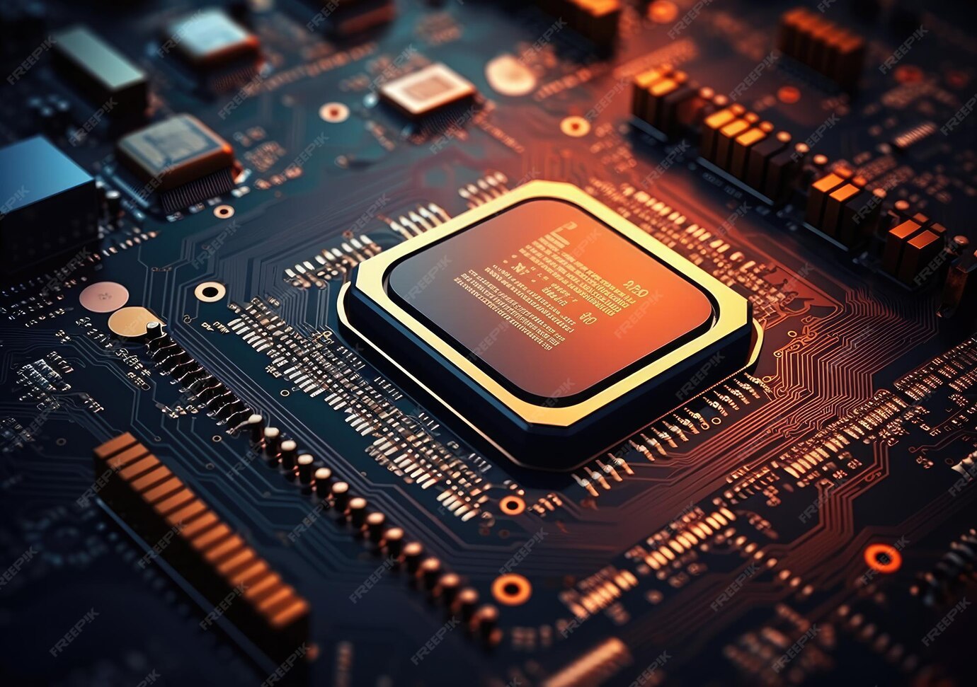 Premium AI Image | Advanced Technology Concept Visualization Circuit Board CPU Processor ...