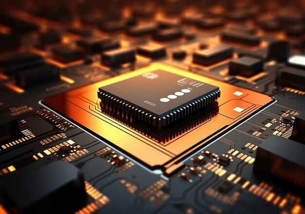 Premium Ai Image Advanced Technology Concept Visualization Circuit Board Cpu Processor