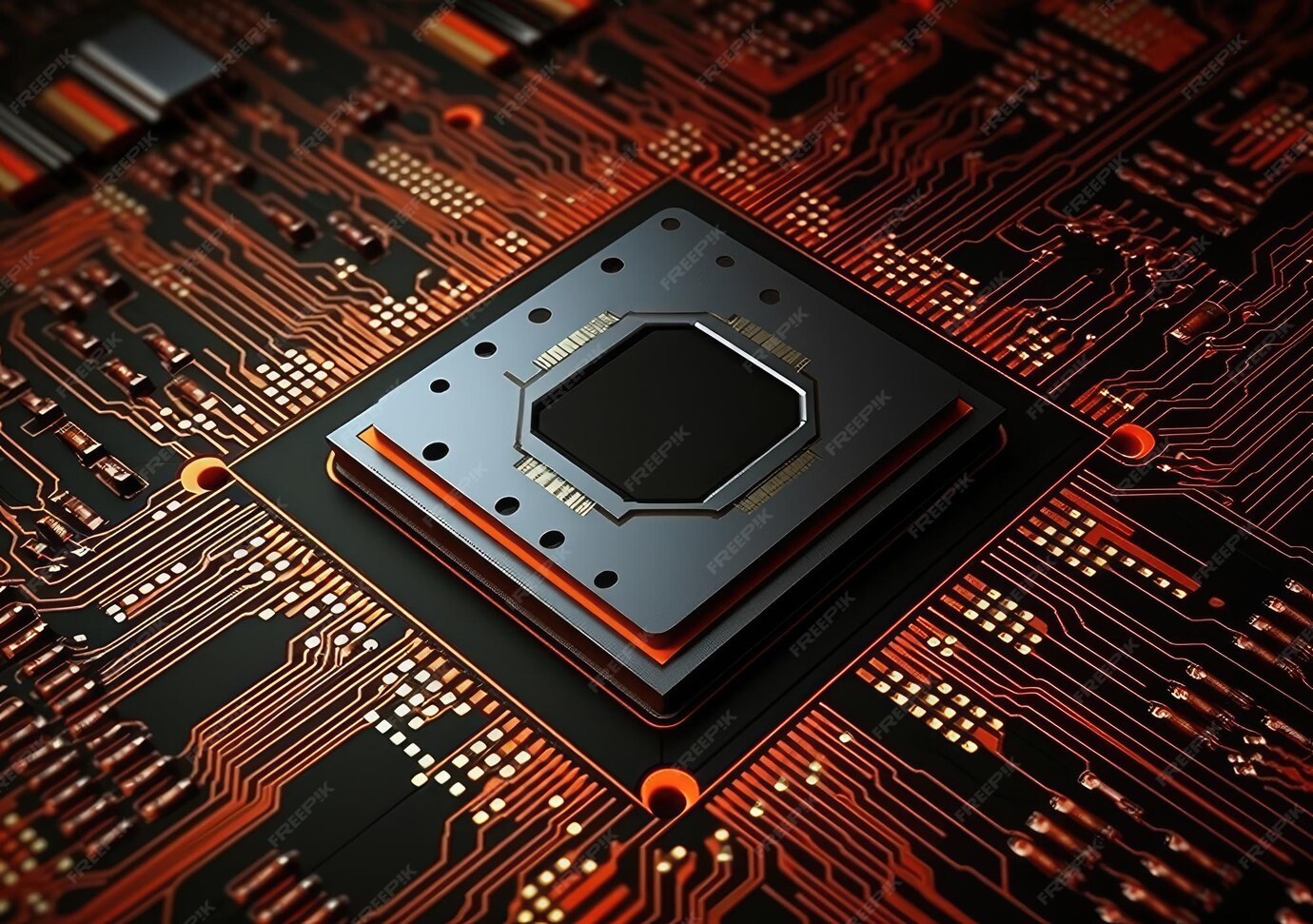 Premium AI Image | Advanced Technology Concept Visualization Circuit Board CPU Processor ...