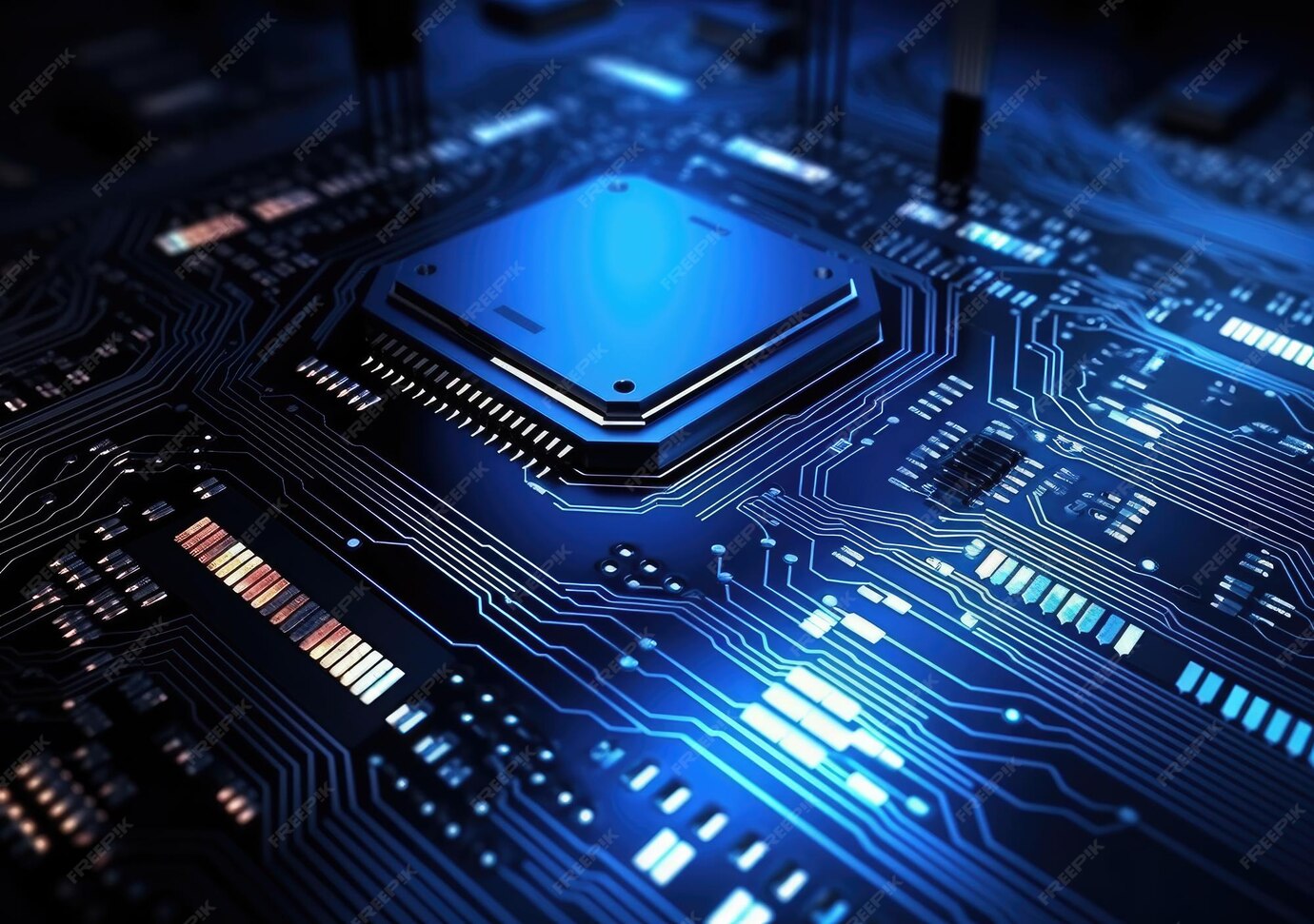 Premium AI Image | Advanced Technology Concept Visualization Circuit Board CPU Processor ...