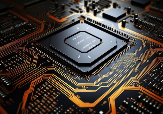 Premium Ai Image Advanced Technology Concept Visualization Circuit Board Cpu Processor