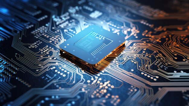 Premium Photo | Advanced Technology Concept Visualization Circuit Board CPU Processor Microchip ...
