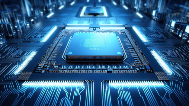 Premium Photo | Advanced Technology Concept Visualization Circuit Board CPU Processor Microchip ...
