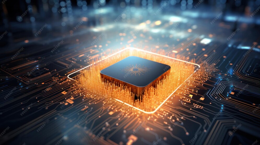 Premium Photo | Advanced Technology Concept Visualization Circuit Board CPU Processor Microchip ...