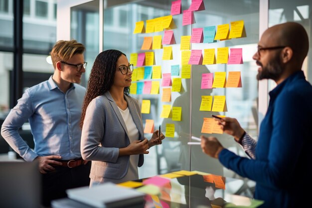 Premium AI Image | Advertising Agency Brainstorming with Sticky Notes ... Premium AI Image | Advertising Agency Brainstorming with Sticky Notes ...