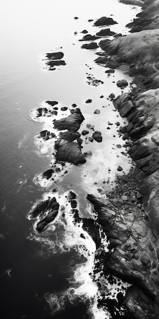 Premium Photo | Aerial Abstractions Captivating Black And White Coastal ... Premium Photo | Aerial Abstractions Captivating Black And White Coastal ...