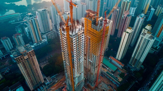 Aerial view of the city and skyscrapers | Premium AI-generated image Aerial view of the city and skyscrapers | Premium AI-generated image