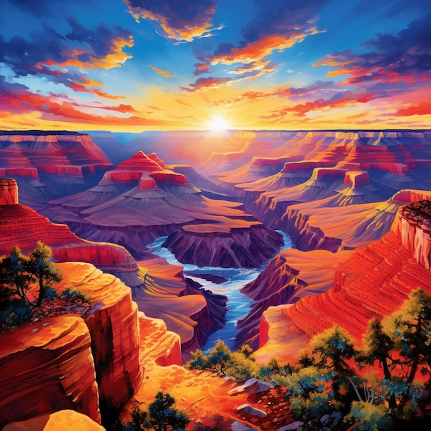 Premium Photo | Aerial view of the Grand Canyon at sunset Premium Photo | Aerial view of the Grand Canyon at sunset