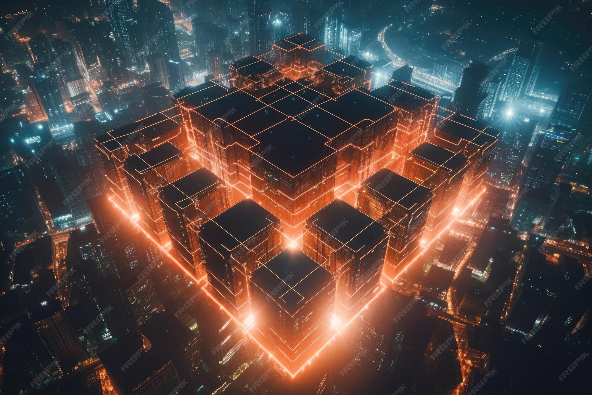 Premium Photo | Aerial view of a massive futuristic grid structure ... Premium Photo | Aerial view of a massive futuristic grid structure ...