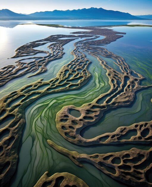 Premium AI Image | a aerial view of a river Premium AI Image | a aerial view of a river