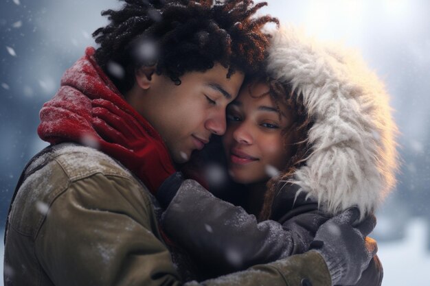 Premium Photo Affectionate Hug Between A Mixedrace Couple On A S 00059 01