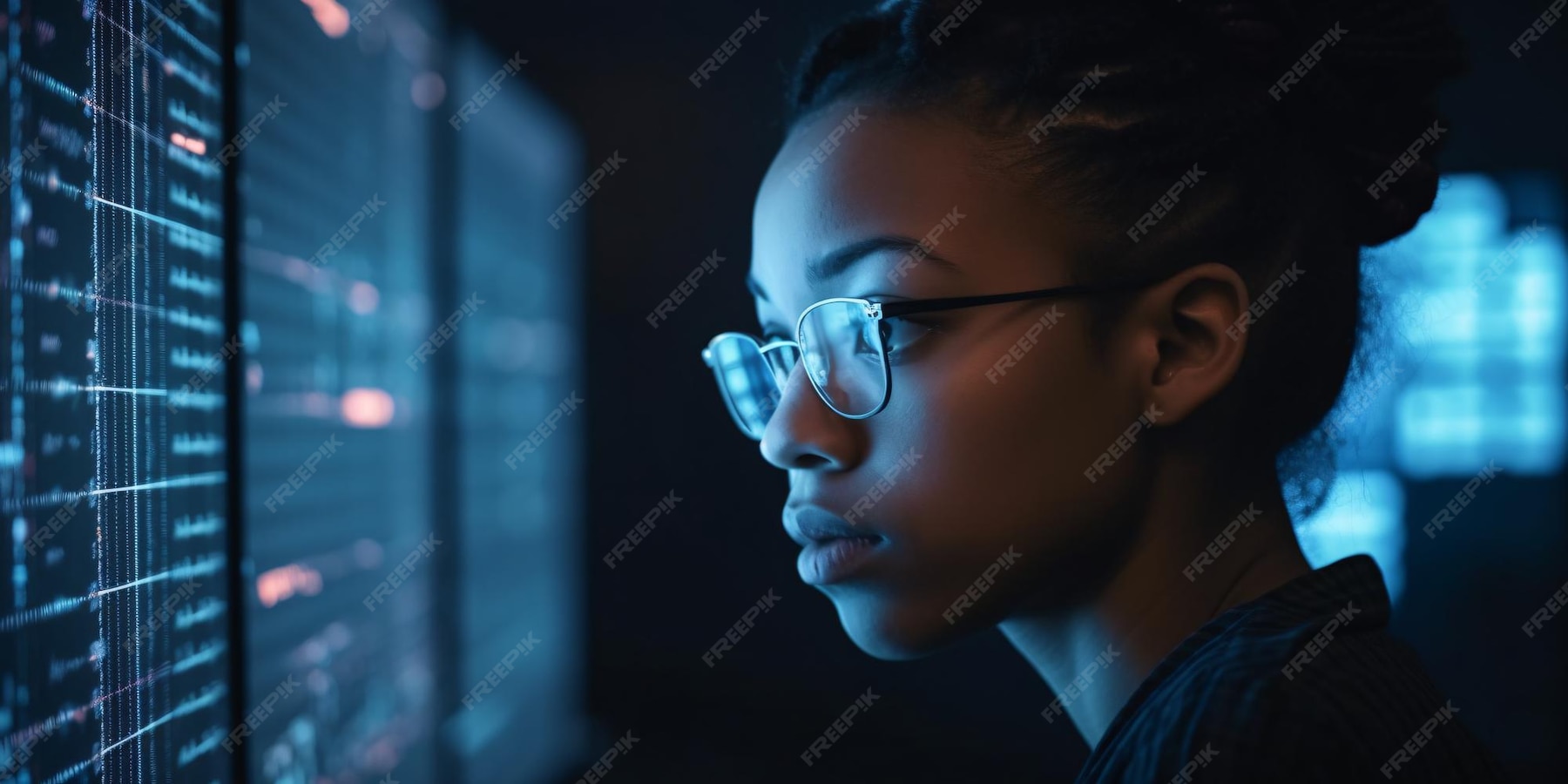 Premium Photo | African American Black woman coder programmer using ...