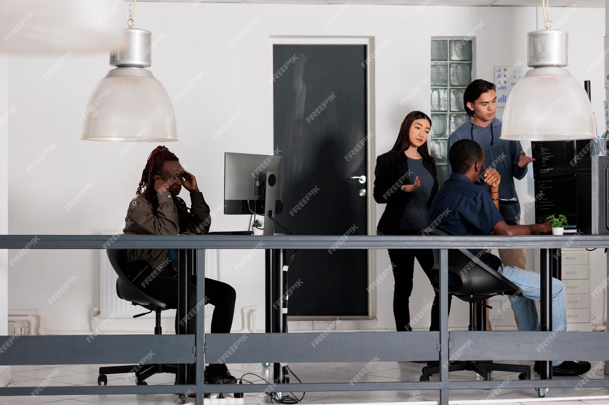 Premium Photo African American Web Developer Brainstorming Ideas For Html Script Development