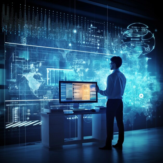 Premium Photo | Agile digital software technology development IoT concept Man programmer ...