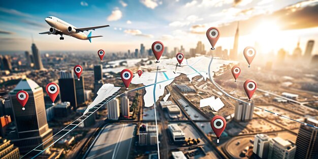 AI Algorithm and Travel Map Concept for Photo Stock Optimizing Routes ... AI Algorithm and Travel Map Concept for Photo Stock Optimizing Routes ...