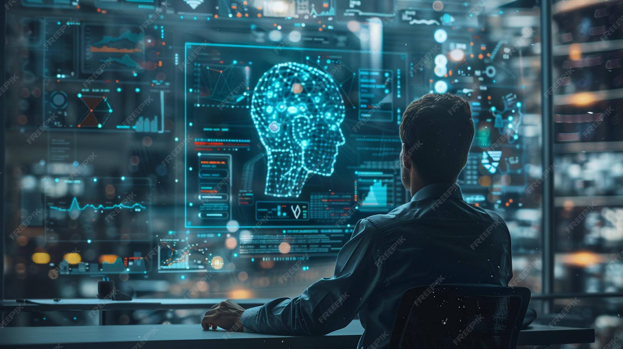 Ai Artificial Intelligence Business Man Using Ai Technology For Data Analysis Coding Computer