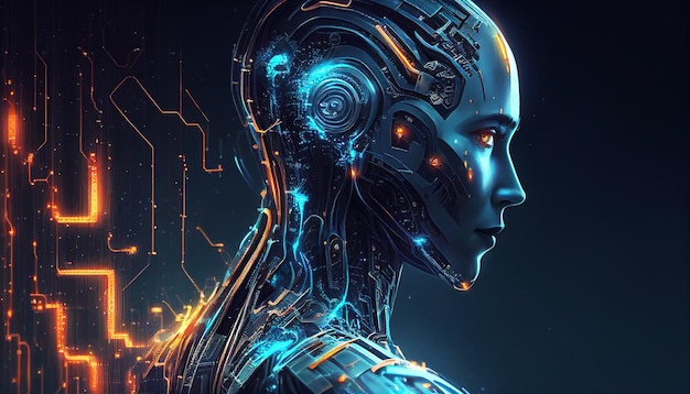 Premium AI Image | AI Artificial intelligence humanoid side portrait ... Premium AI Image | AI Artificial intelligence humanoid side portrait ...