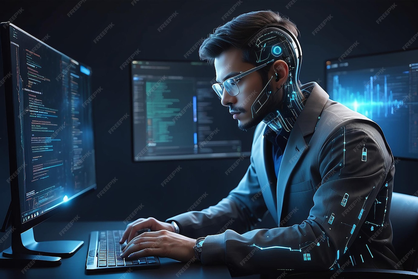 Premium AI Image | Ai chat GPT programmer coding compiler encode debug and developer application ...