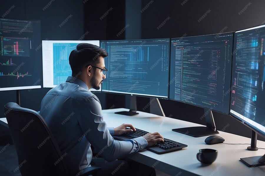 Premium Ai Image Ai Chat Gpt Programmer Coding Compiler Encode Debug