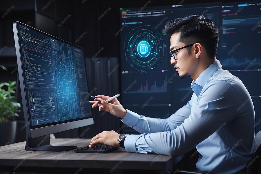 Premium Ai Image Ai Chat Gpt Programmer Coding Compiler Encode Debug