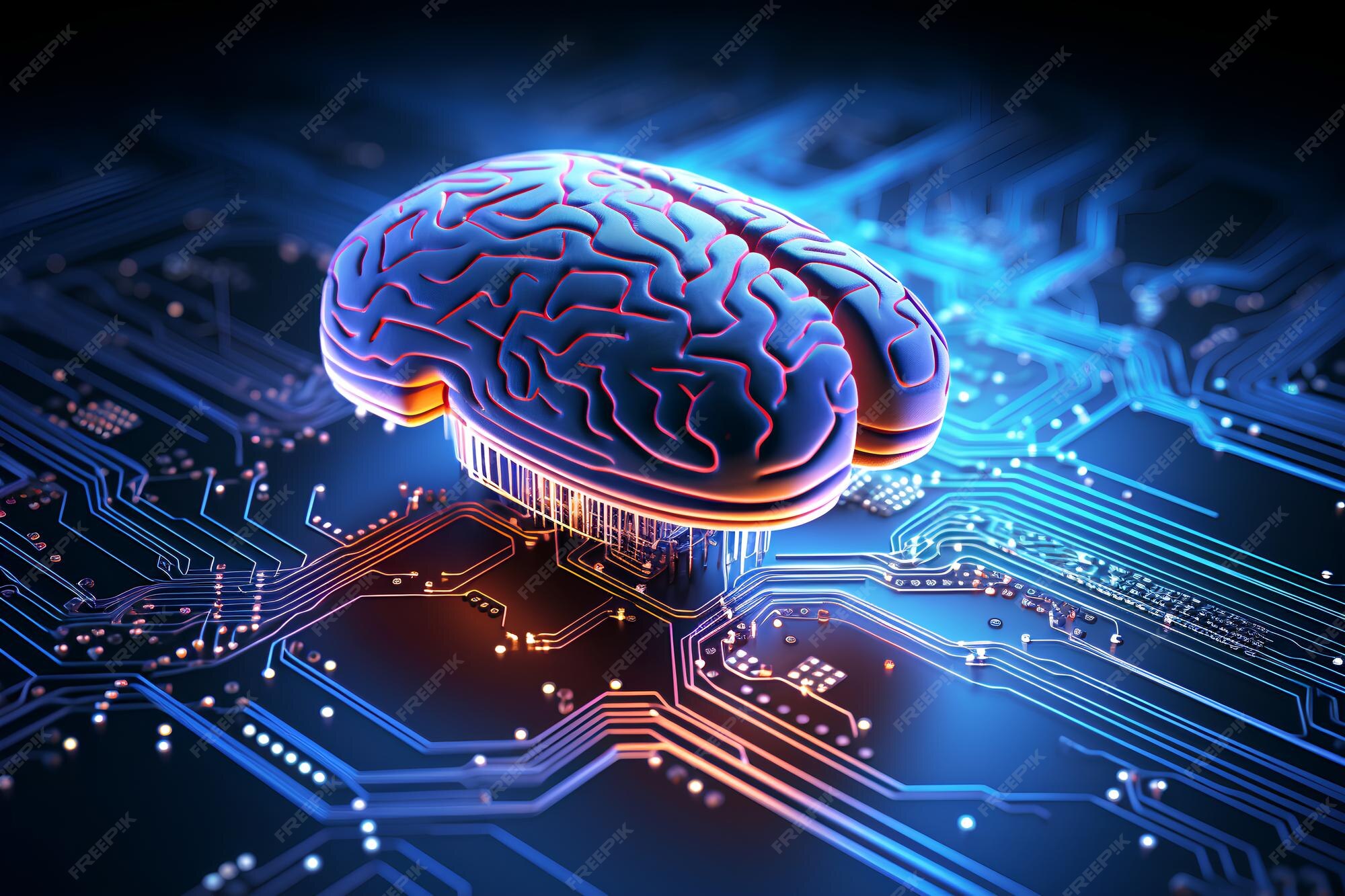 Ai ⁇ 세트는 미래의 인공지능과 ⁇ 러닝 기술을 위한 컴퓨터 회로판에서 인간의 뇌와 융합합니다 Ai 기계 학습을 위한 과학적