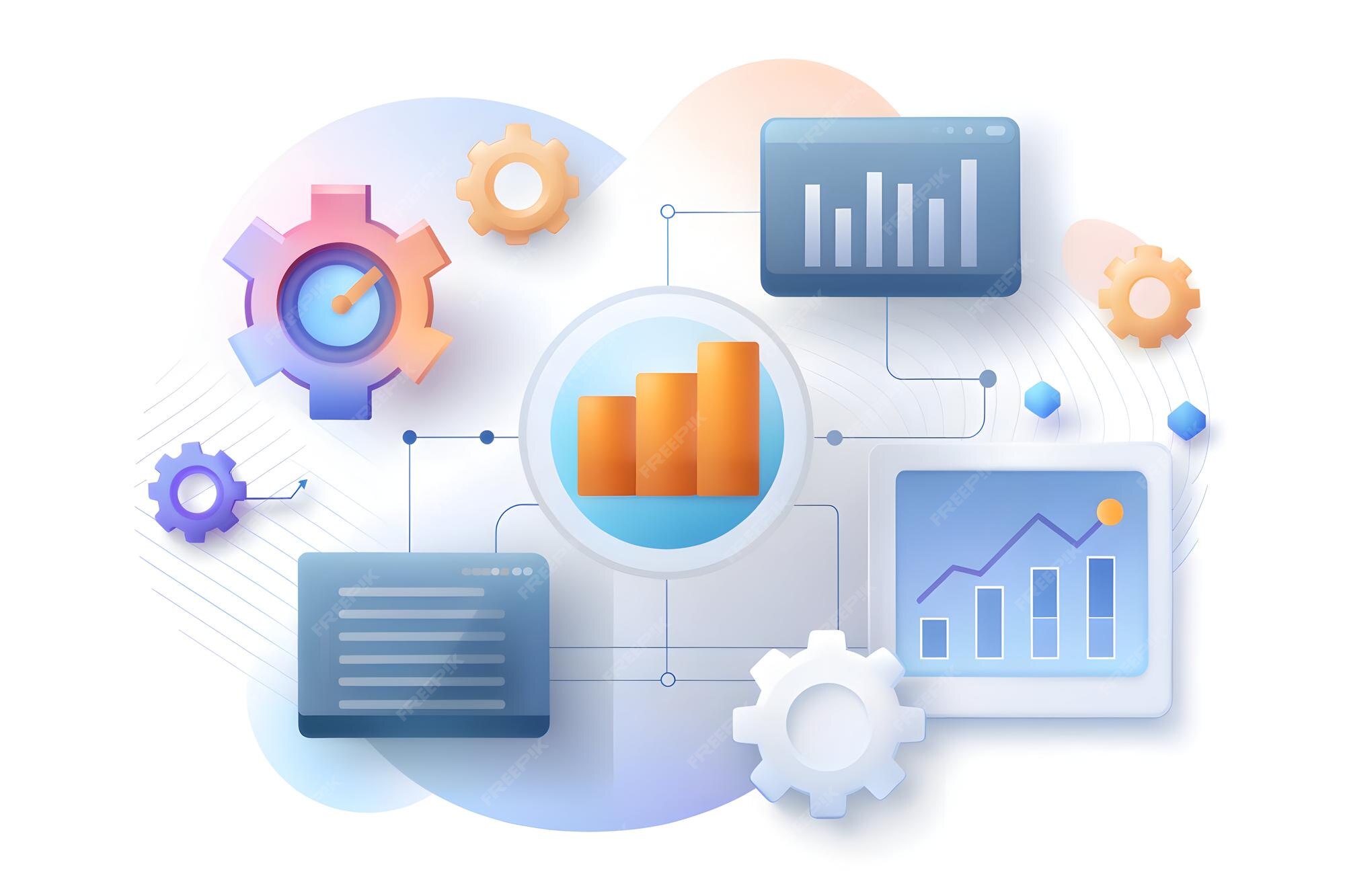 Ai Data Processing And Qa Metrics Icons Representing Analytical Capabilities In Qa Processes
