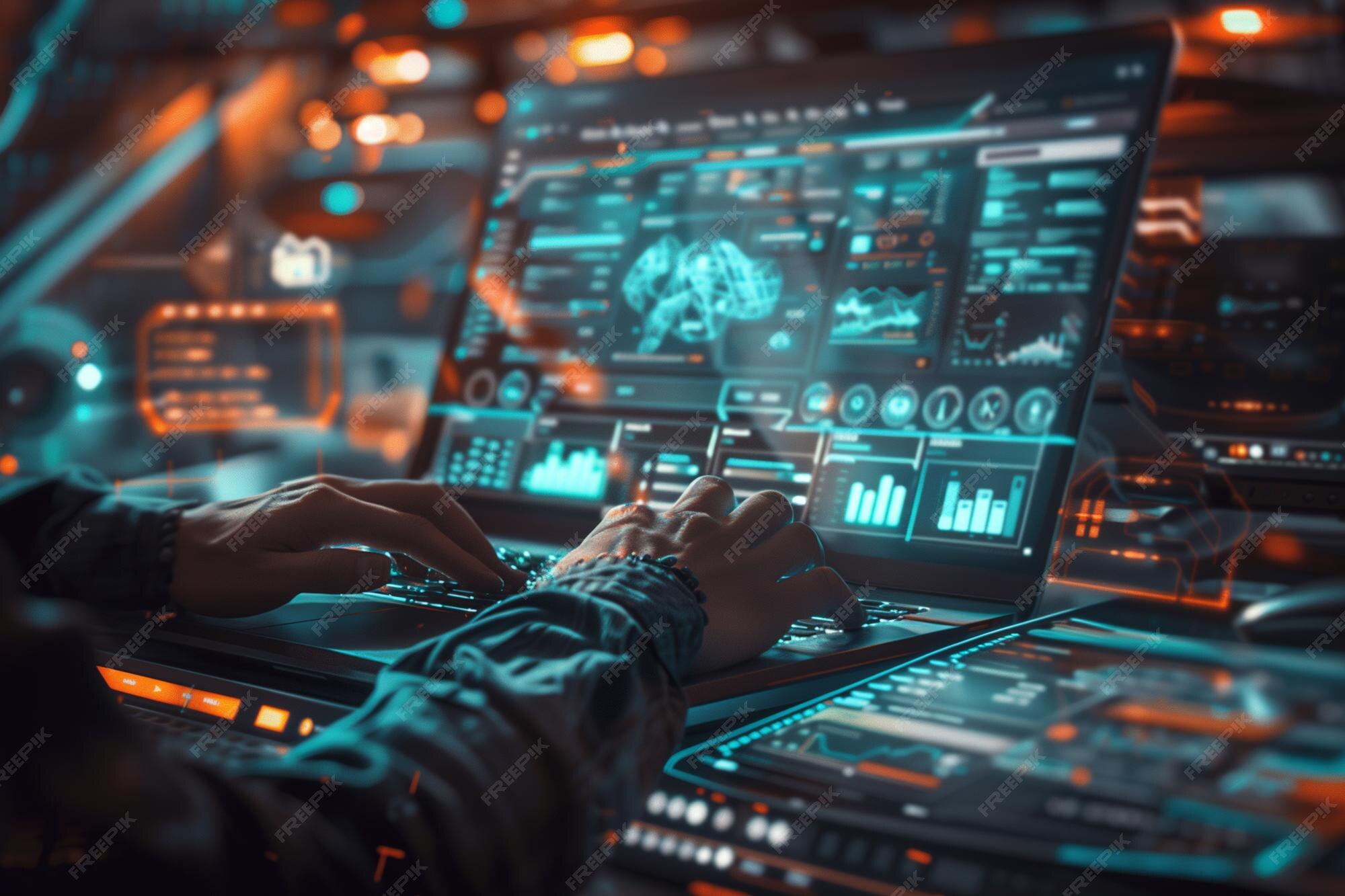 Premium Photo | AI data science digital technology concept Computer programmer using digital ...