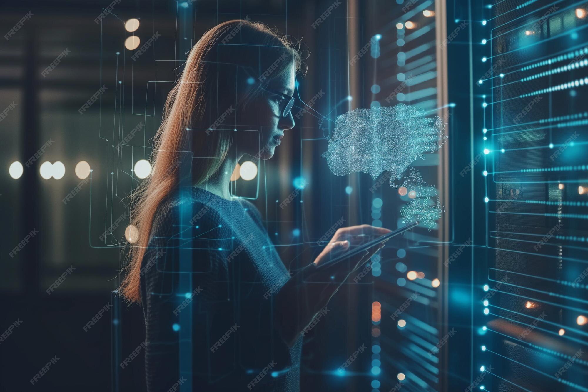 Premium Photo | AI data science digital technology concept Computer programmer using digital ...