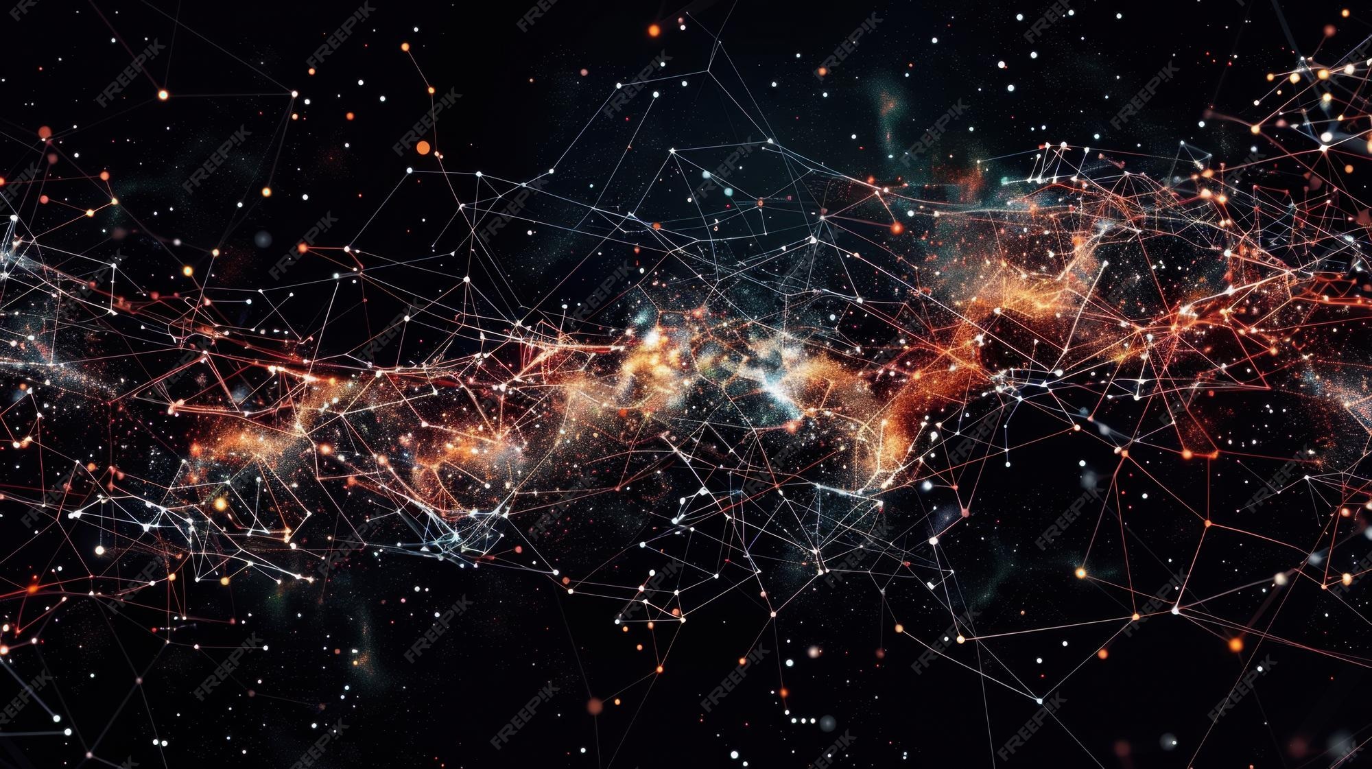 AI data visualization with interconnected nodes and lines representing complex algorithms ...