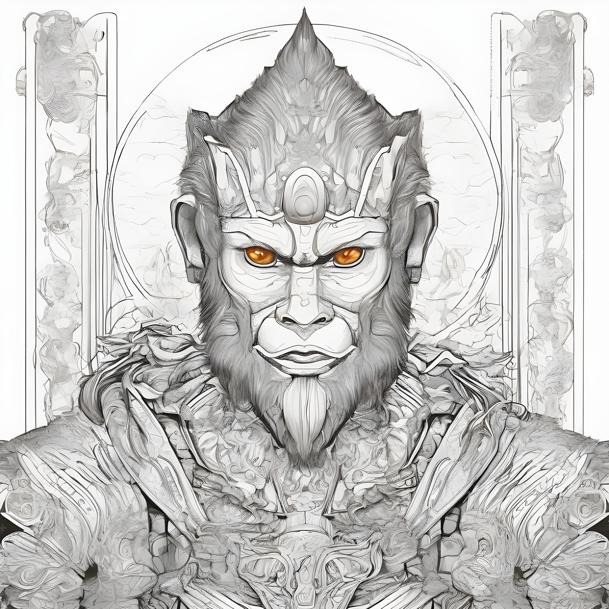 Premium Photo | AI drawing image of Sun Wukong made with minimalistic ... Premium Photo | AI drawing image of Sun Wukong made with minimalistic ...