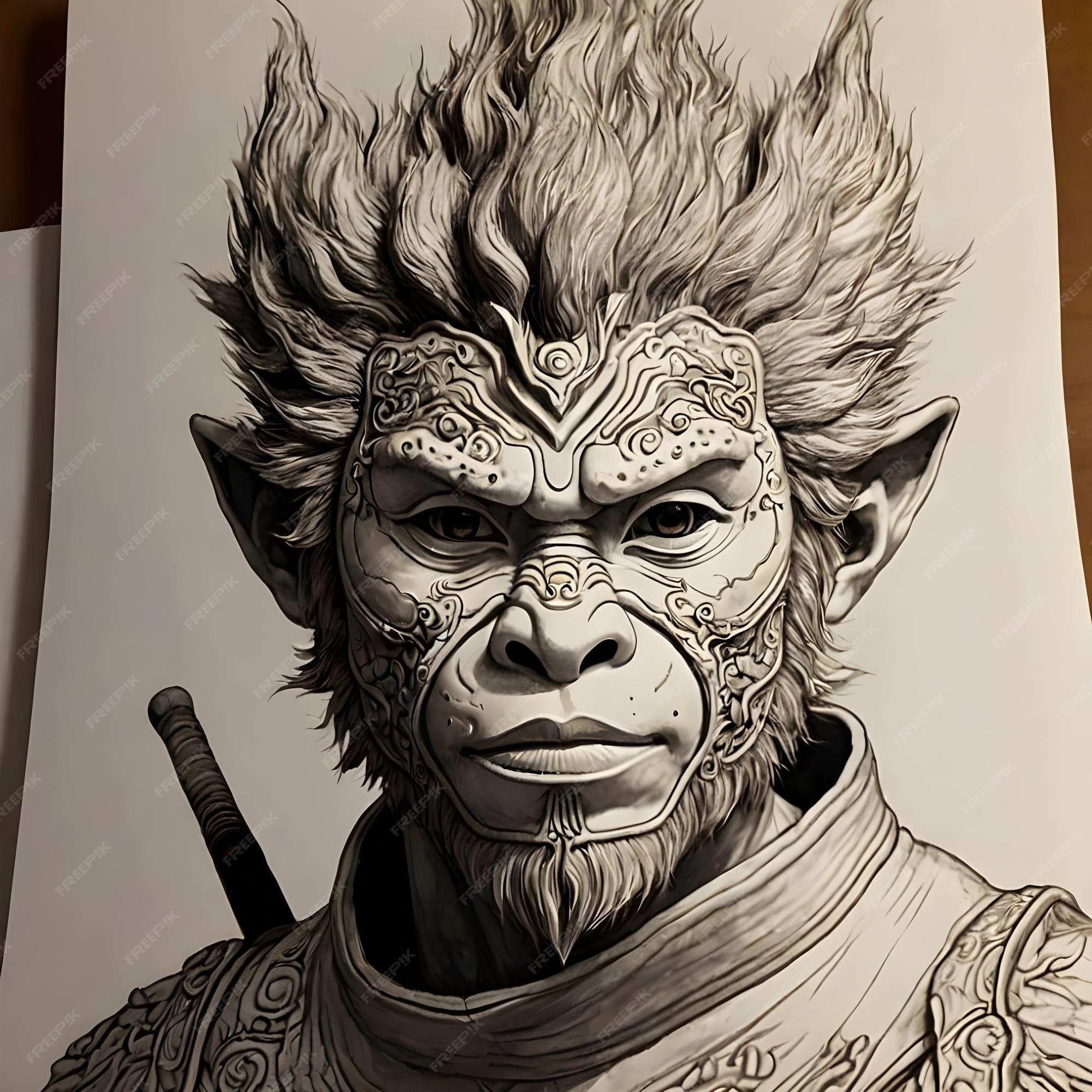 Premium Photo | AI drawing image of Sun Wukong made with minimalistic ... Premium Photo | AI drawing image of Sun Wukong made with minimalistic ...
